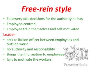 Principles of management - Leadership styles | PPTX