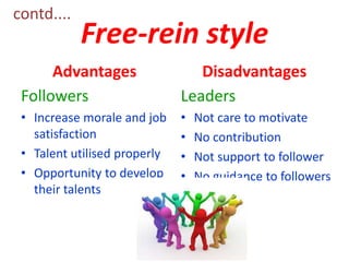 Principles of management - Leadership styles | PPTX