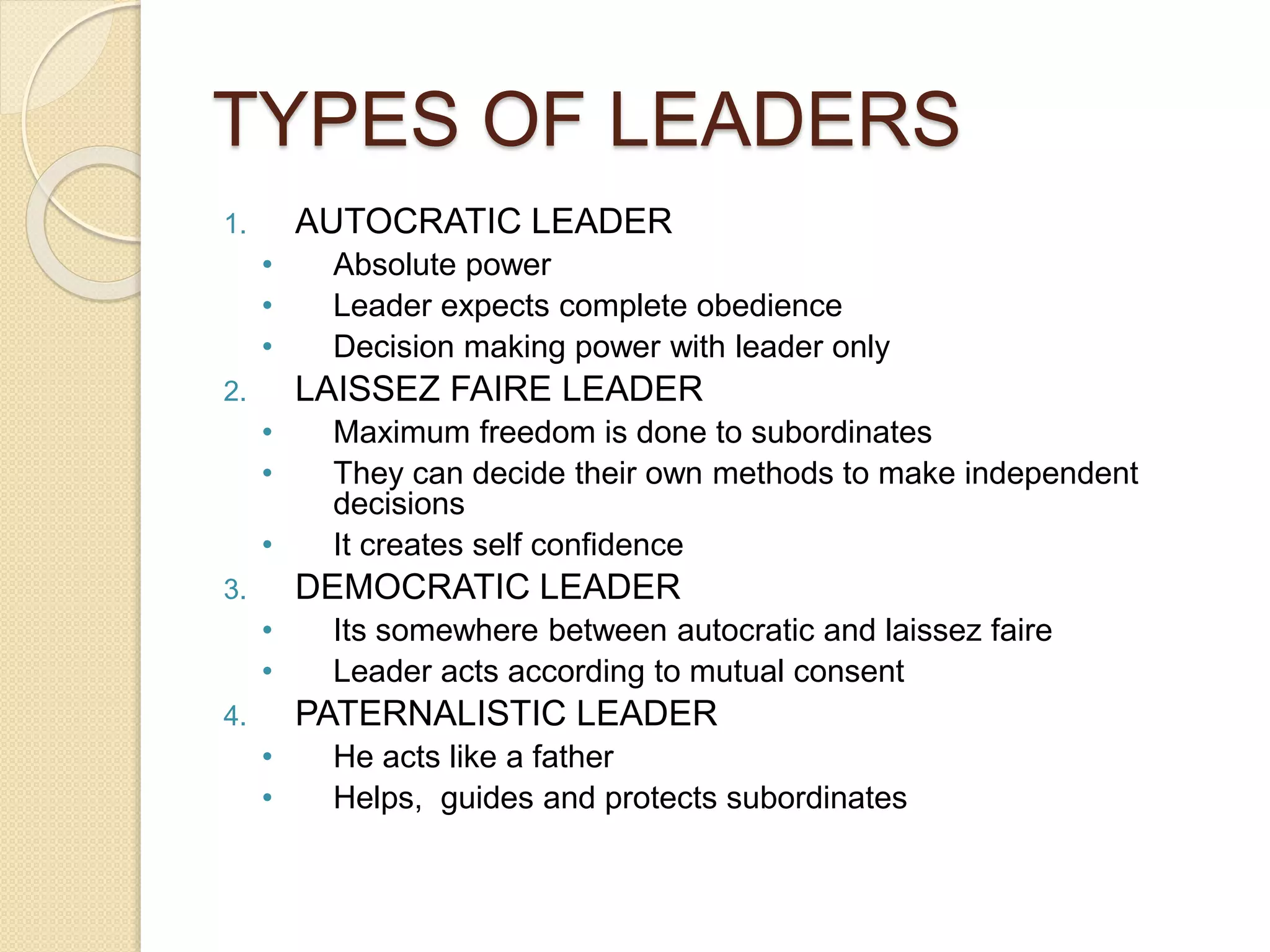 Meaning, Characteristics and Theories of Leadership | PPTX | Business ...