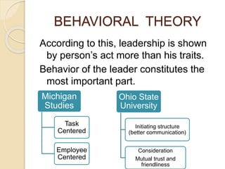 Meaning, Characteristics and Theories of Leadership | PPTX | Business ...