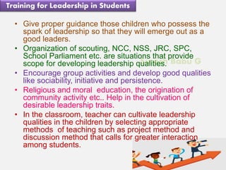 Leadership – concept, types /styles of leadership in the classroom ...
