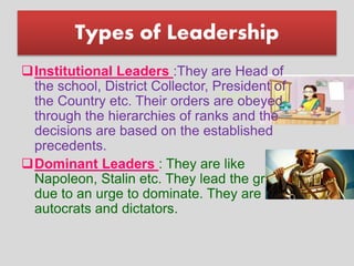 Leadership – concept, types /styles of leadership in the classroom ...