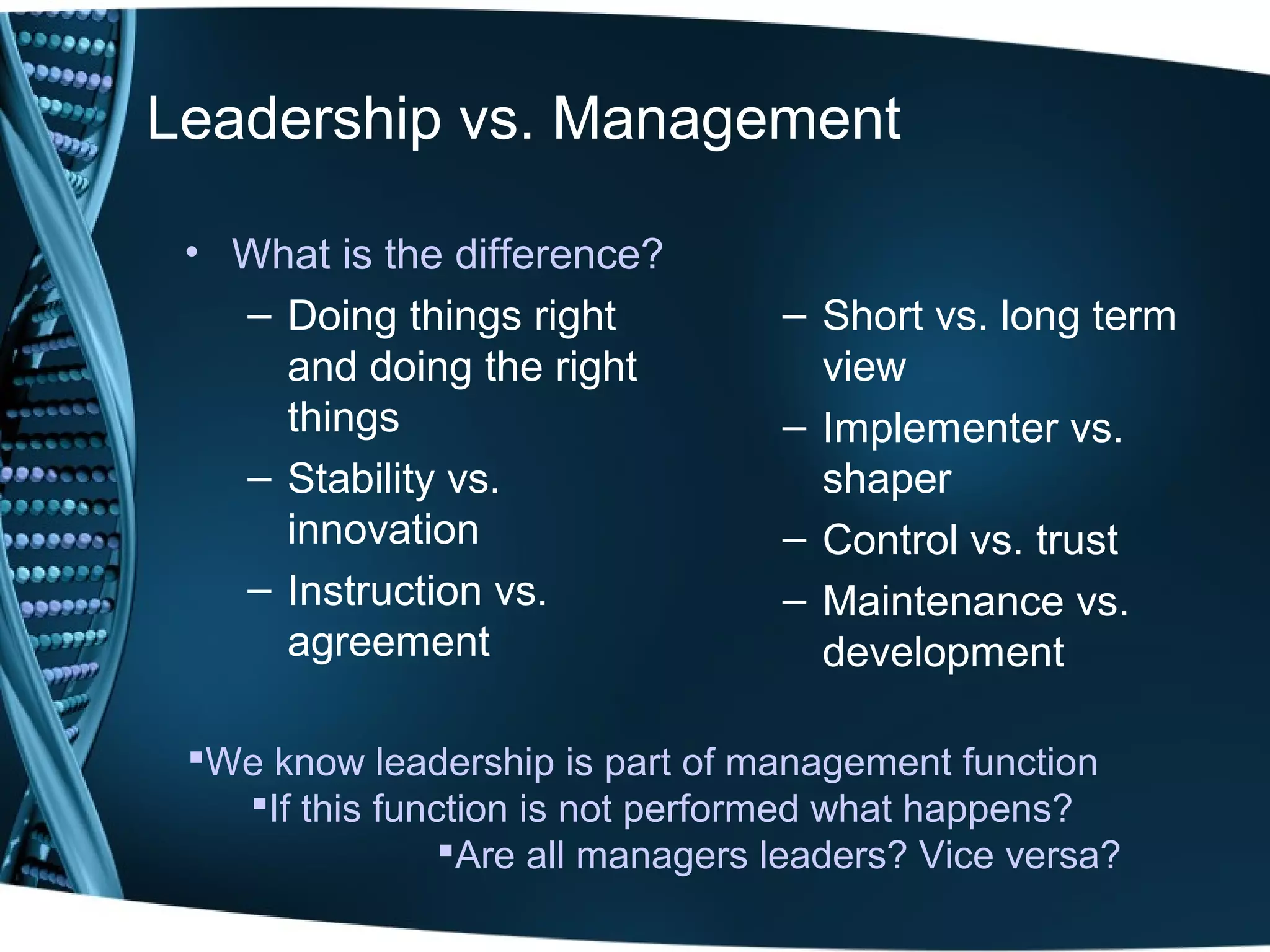 Leadership and the role of the team leader | PPT
