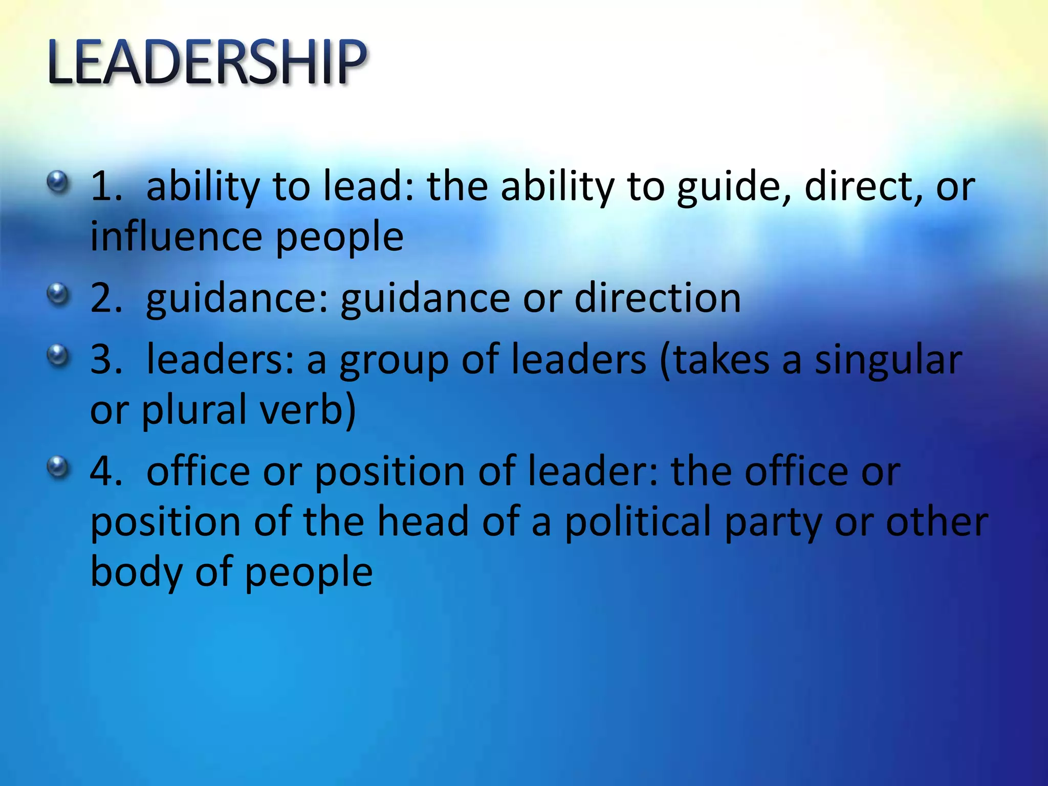 Leadership by example | PPTX