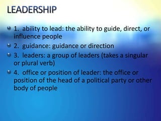 Leadership by example | PPTX