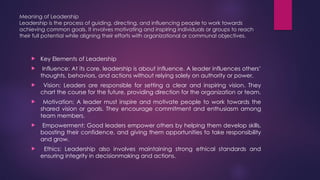 Leadership and its style detail discussion | PPT