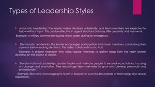 Leadership and its style detail discussion | PPT