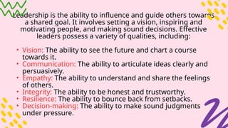 Kinds of Leadership for Seminars/Activities | PPTX
