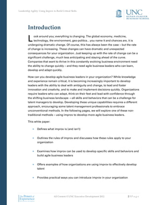 Leadership Agility: Using Improv to Build Critical Skills | PDF