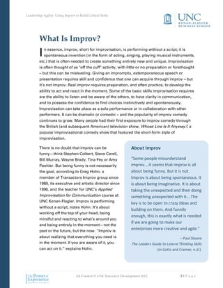 Leadership Agility: Using Improv to Build Critical Skills | PDF