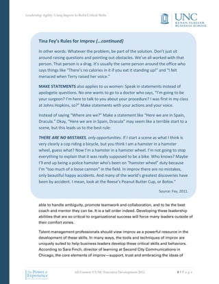 Leadership Agility: Using Improv to Build Critical Skills | PDF