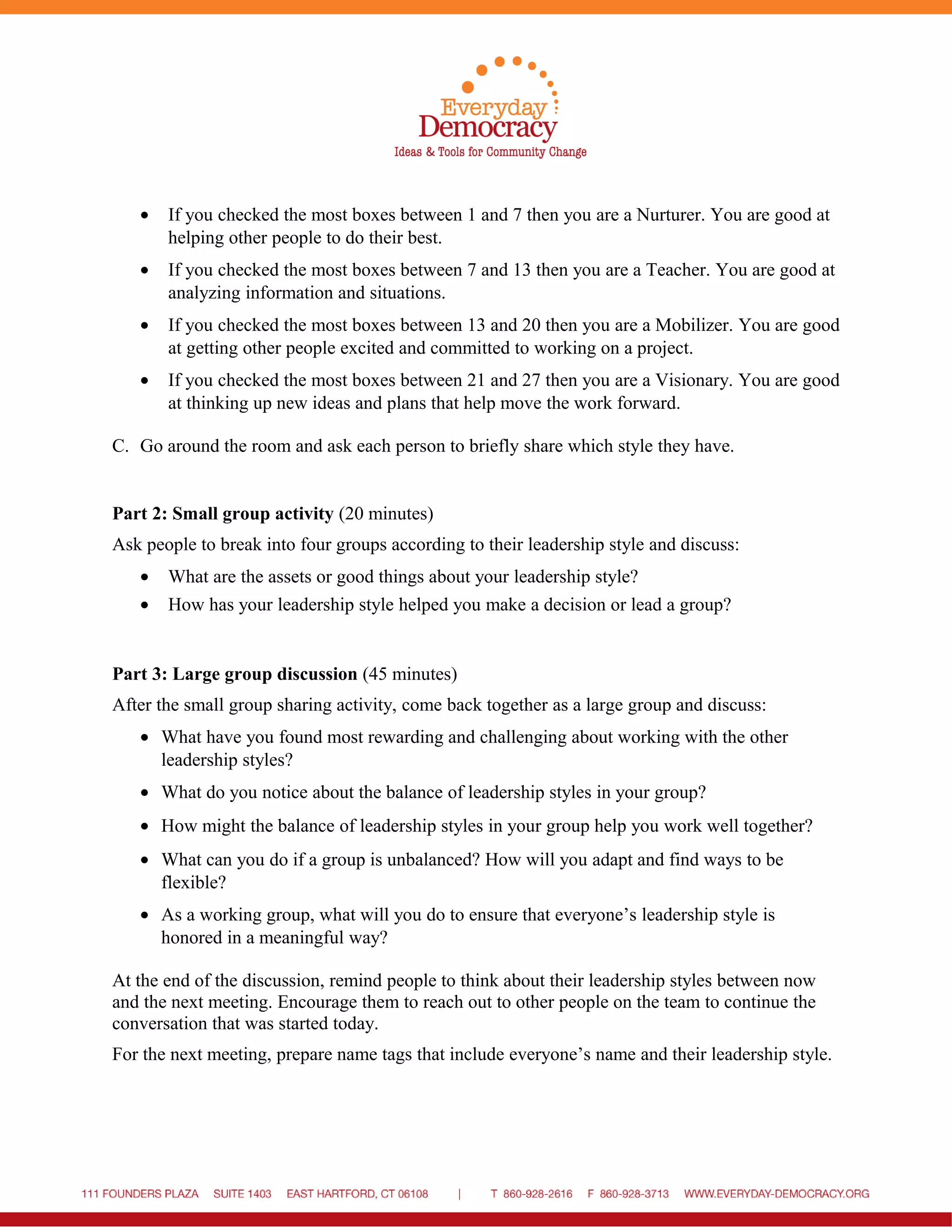 Leadership Compass Activity | DOC