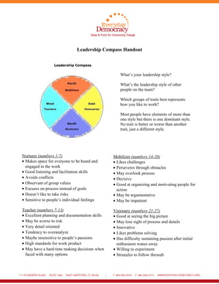Leadership Compass Activity | DOC