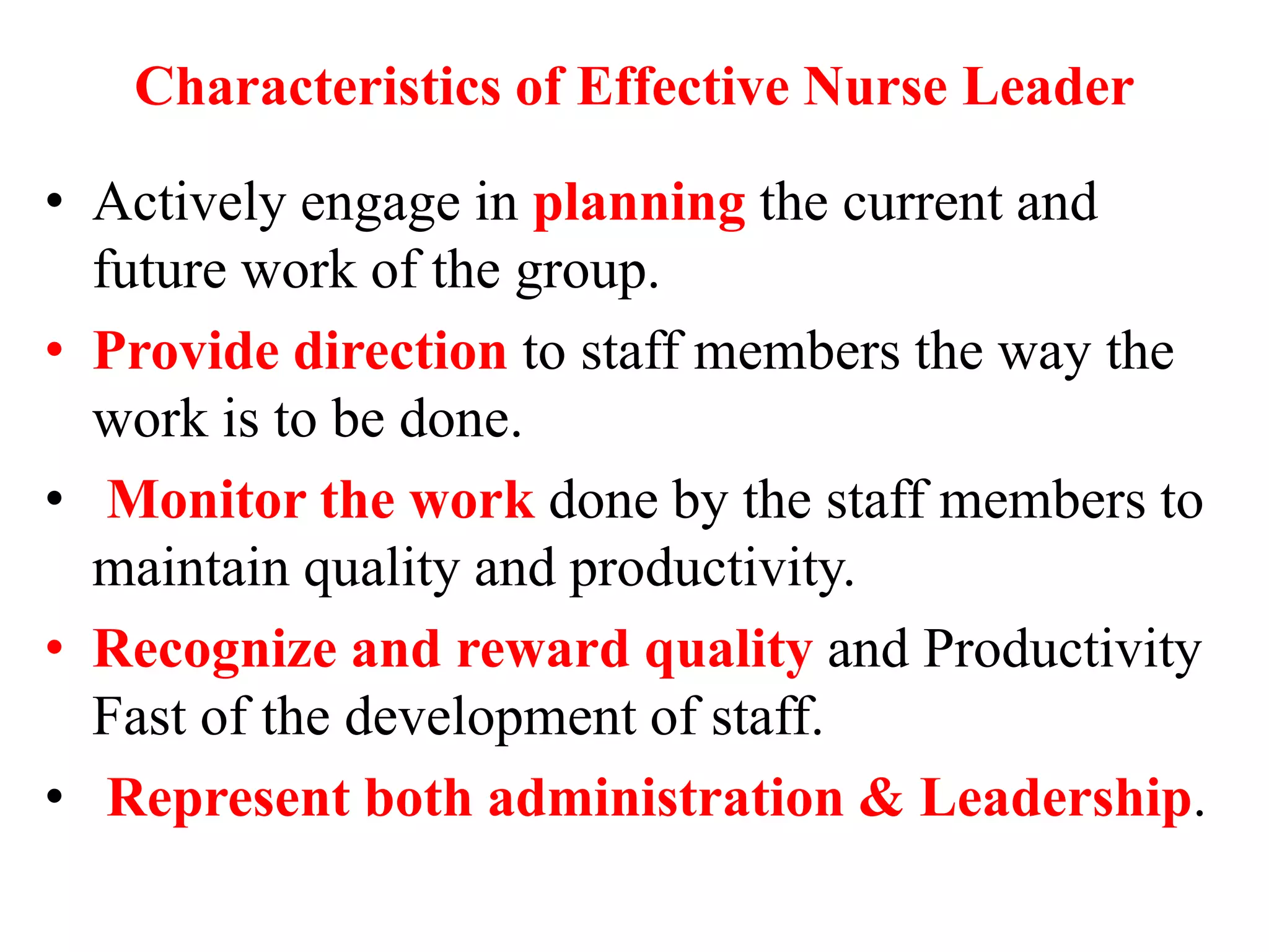 Leadership in nursing | PPTX