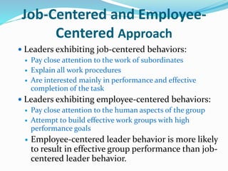 Leadership, early & contemporary approaches to leadership | PPTX