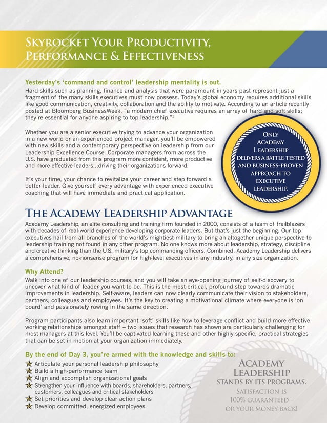 Leadership Excellence Course | Brochure | PDF