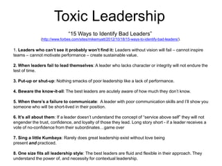 Leadership (The Good, the Bad and the Ugly) | PDF