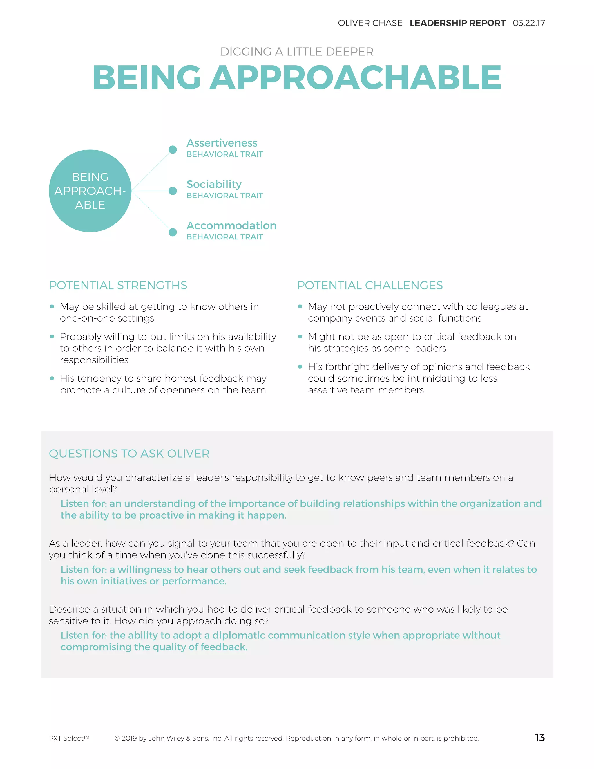 PXT Select Leadership Report sample | PDF