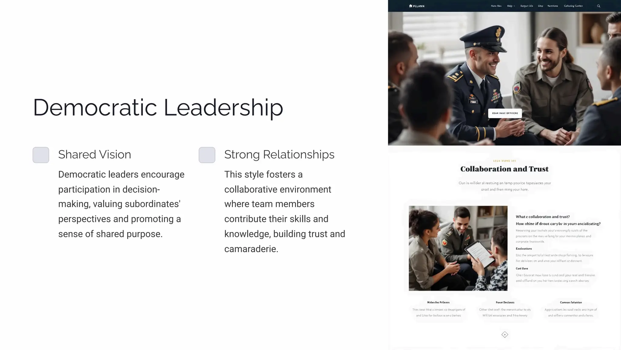 Popular Leadership Styles in the Military | PDF