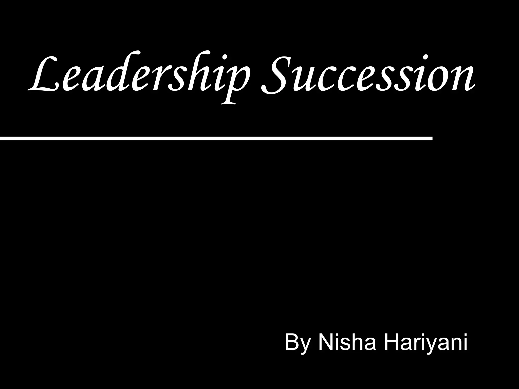 leadership succession | PPT