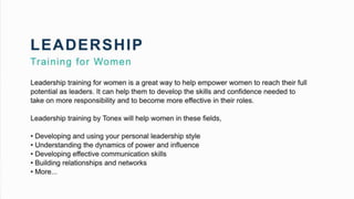 Leadership Training For Women - Shaping Leadership Skills in 2023 | PPT