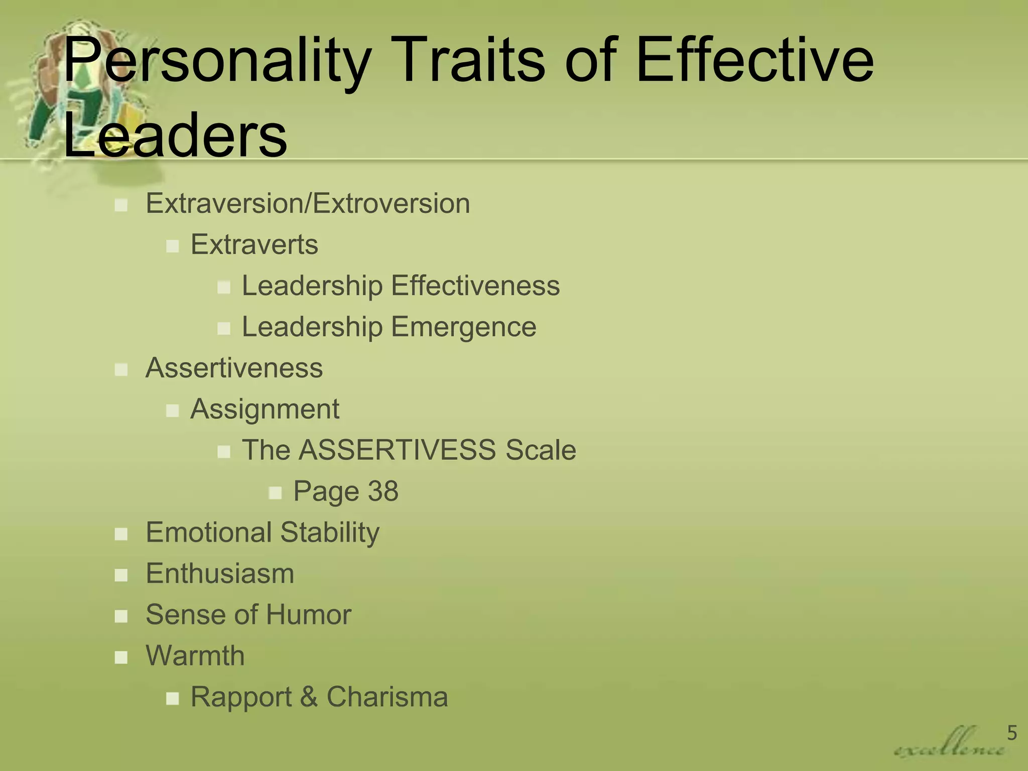 Leadership traits, motives, and characteristics | PPTX