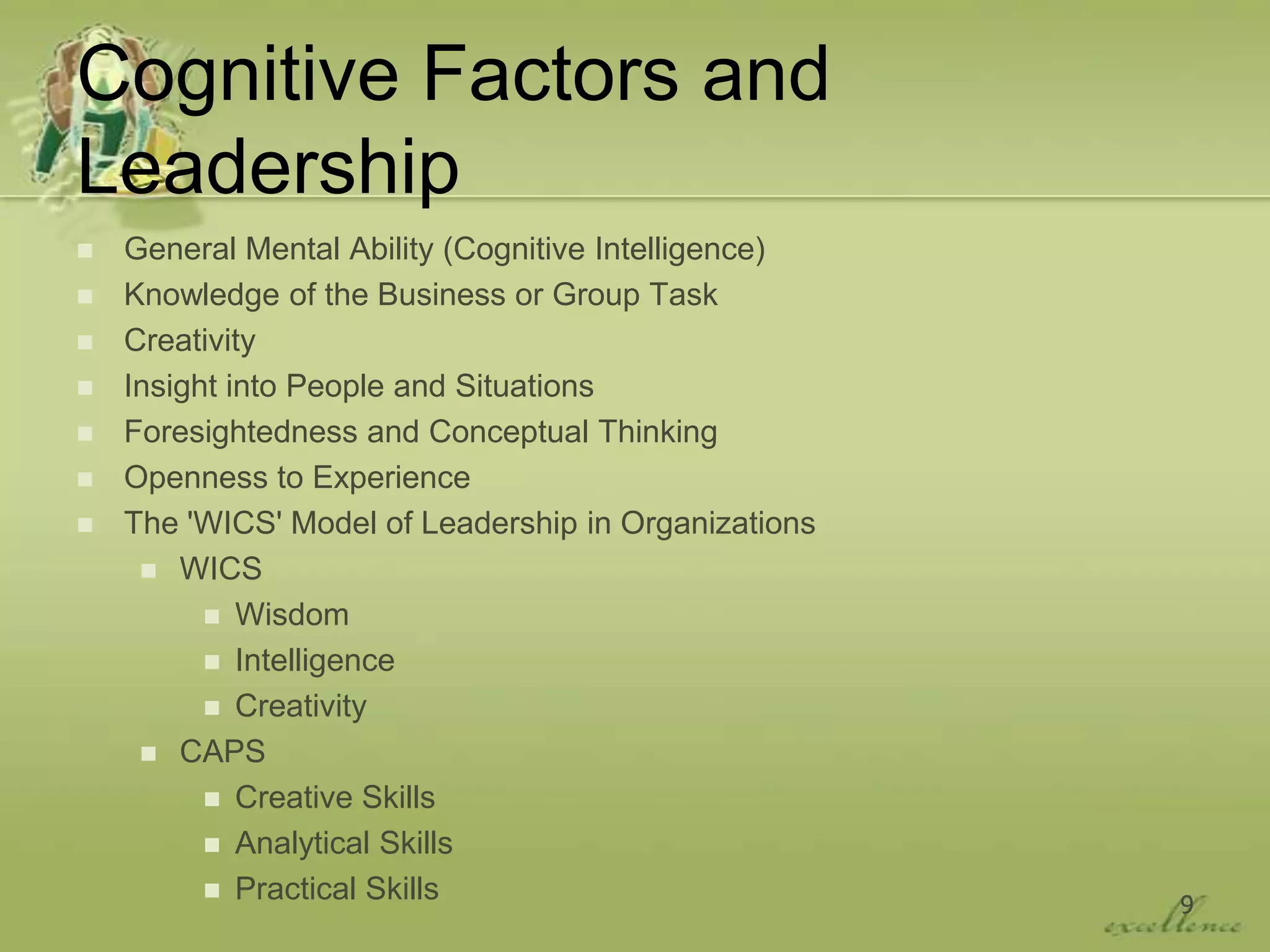 Leadership traits, motives, and characteristics | PPTX