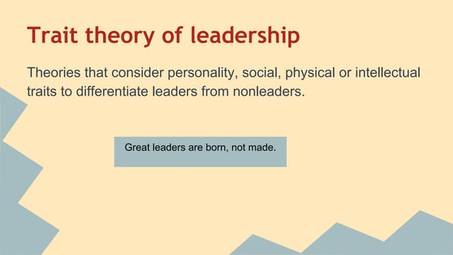 Leadership - Trait Theory | PDF