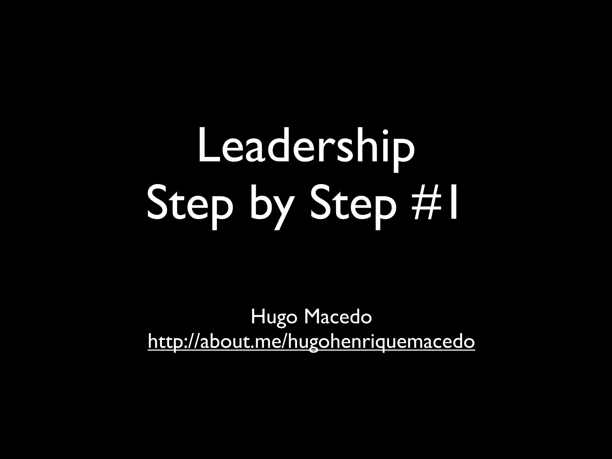 Leadership Step-by-Step #1 | PPT