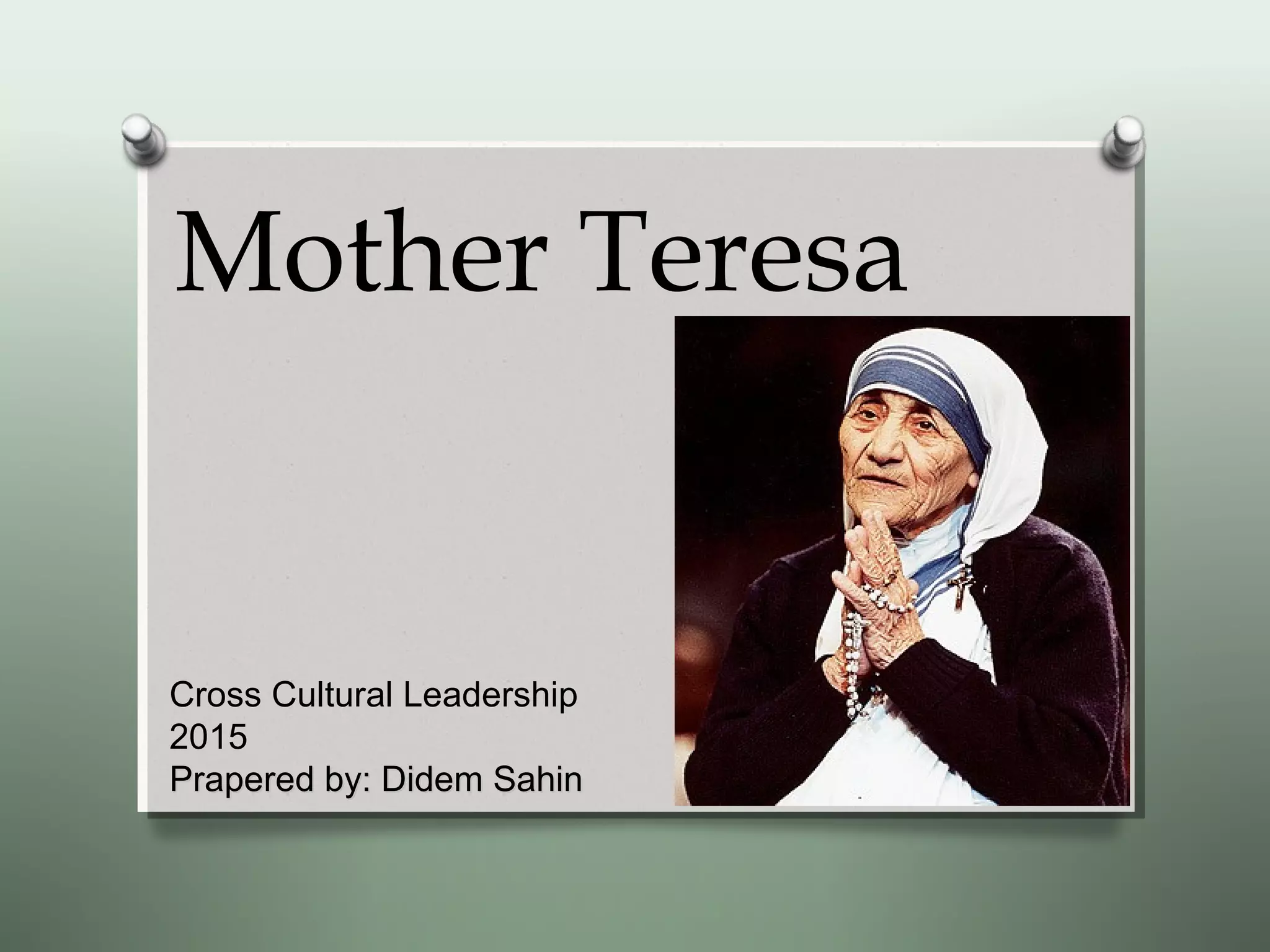 Leadership analysis mother teresa | PPT