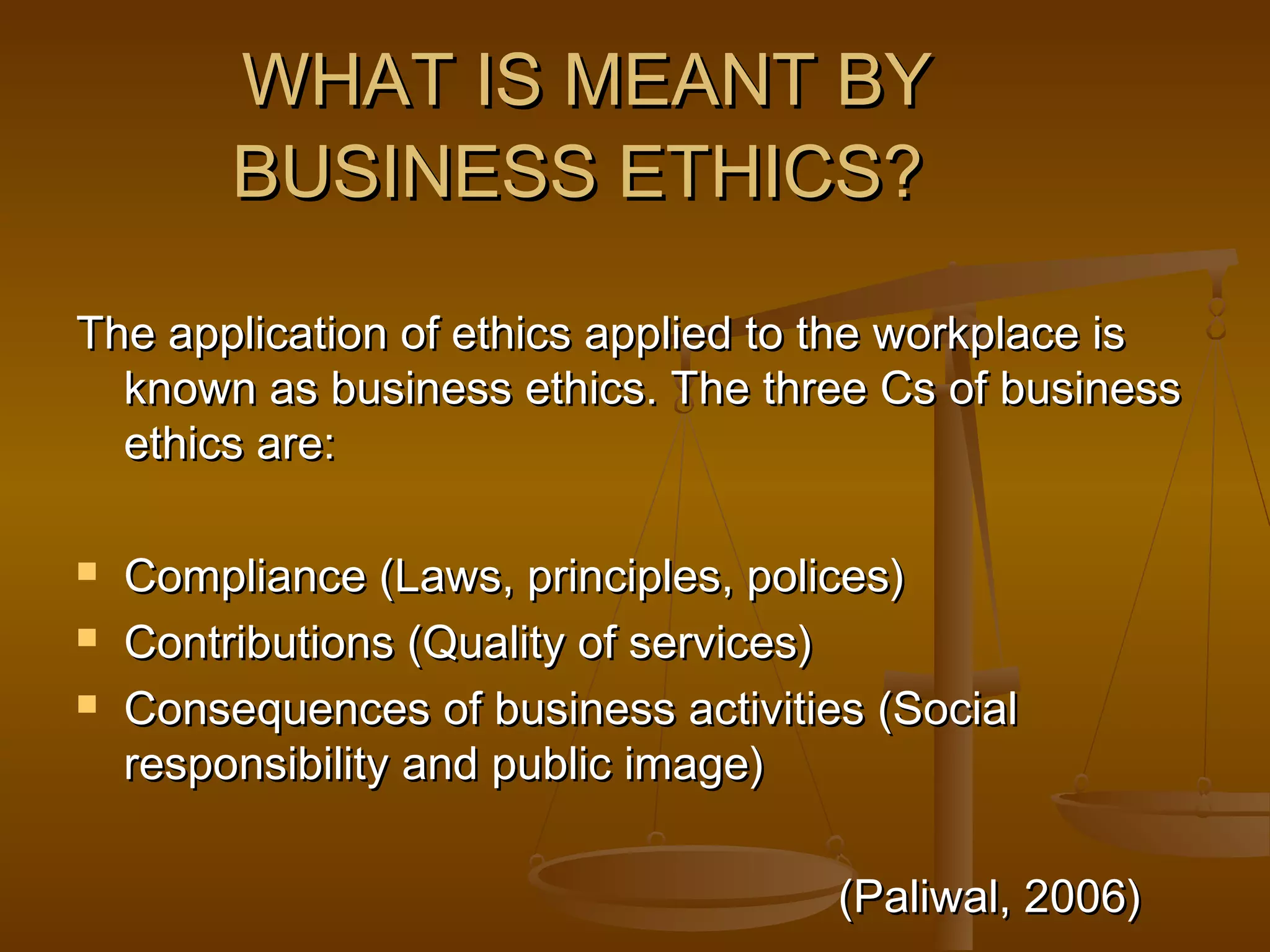 Leadership and business ethics | PPT