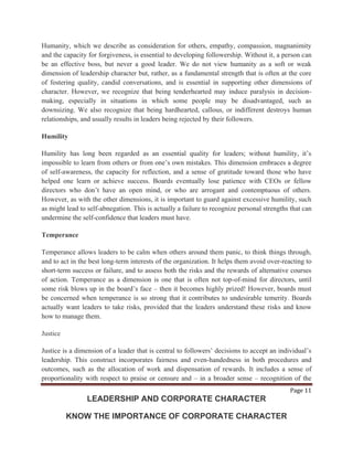 LEADERSHIP AND CORPORATE CHARACTER KNOW THE IMPORTANCE OF CORPORATE ...