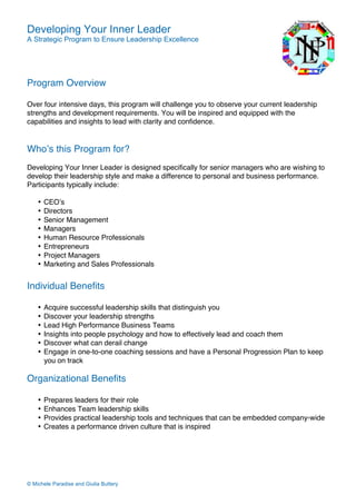 Leadership and Influencing program | PDF