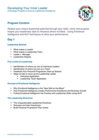 Leadership and Influencing program | PDF