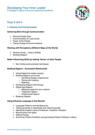 Leadership and Influencing program | PDF
