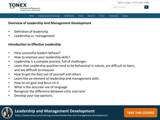 Leadership and Management Development Training | PPT