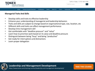Leadership and Management Development Training | PPTX