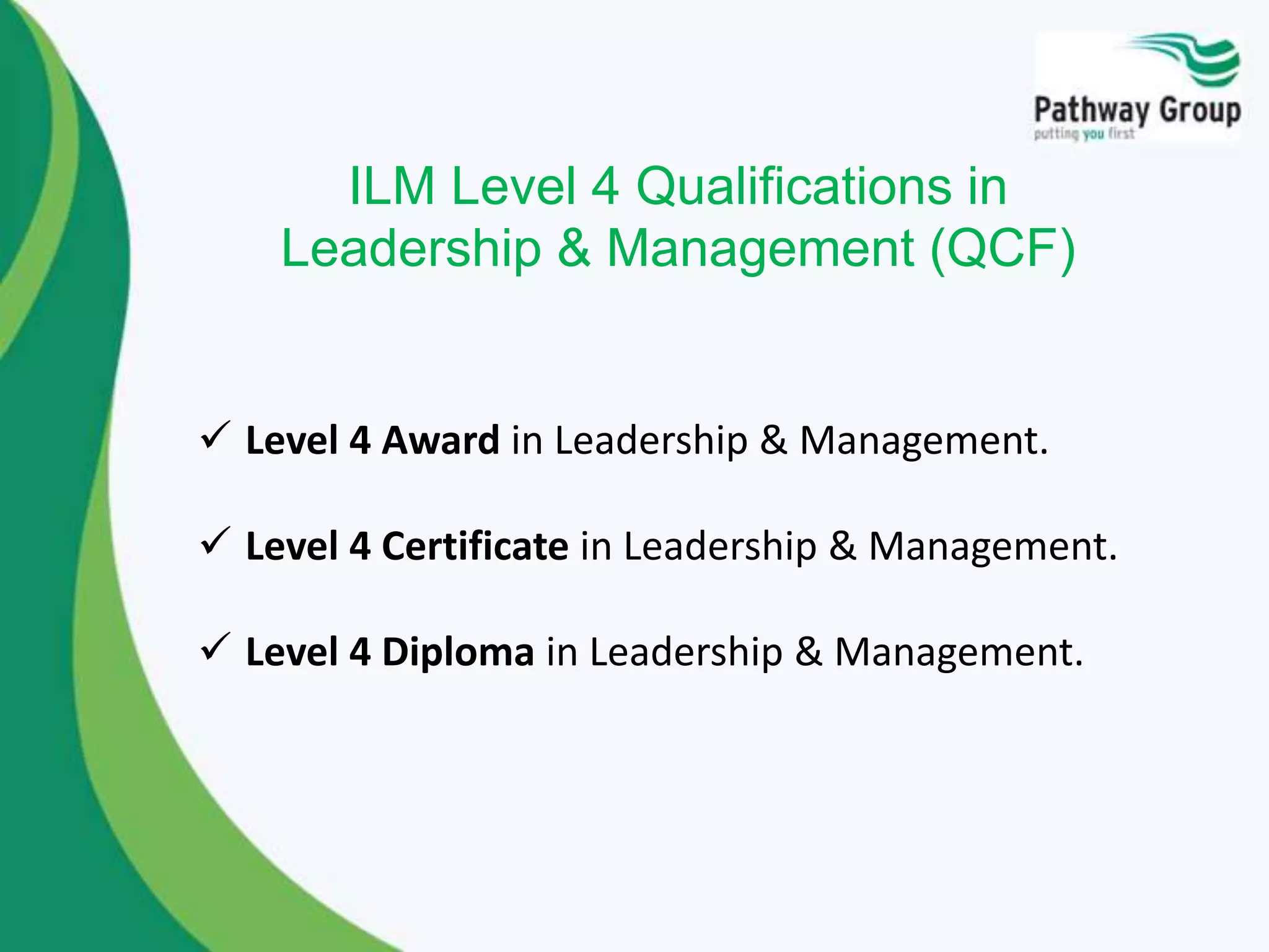 Leadership & Management ILM Level 4 Diploma | PPT