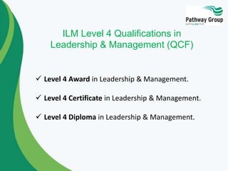 Leadership & Management ILM Level 4 Diploma | PPT