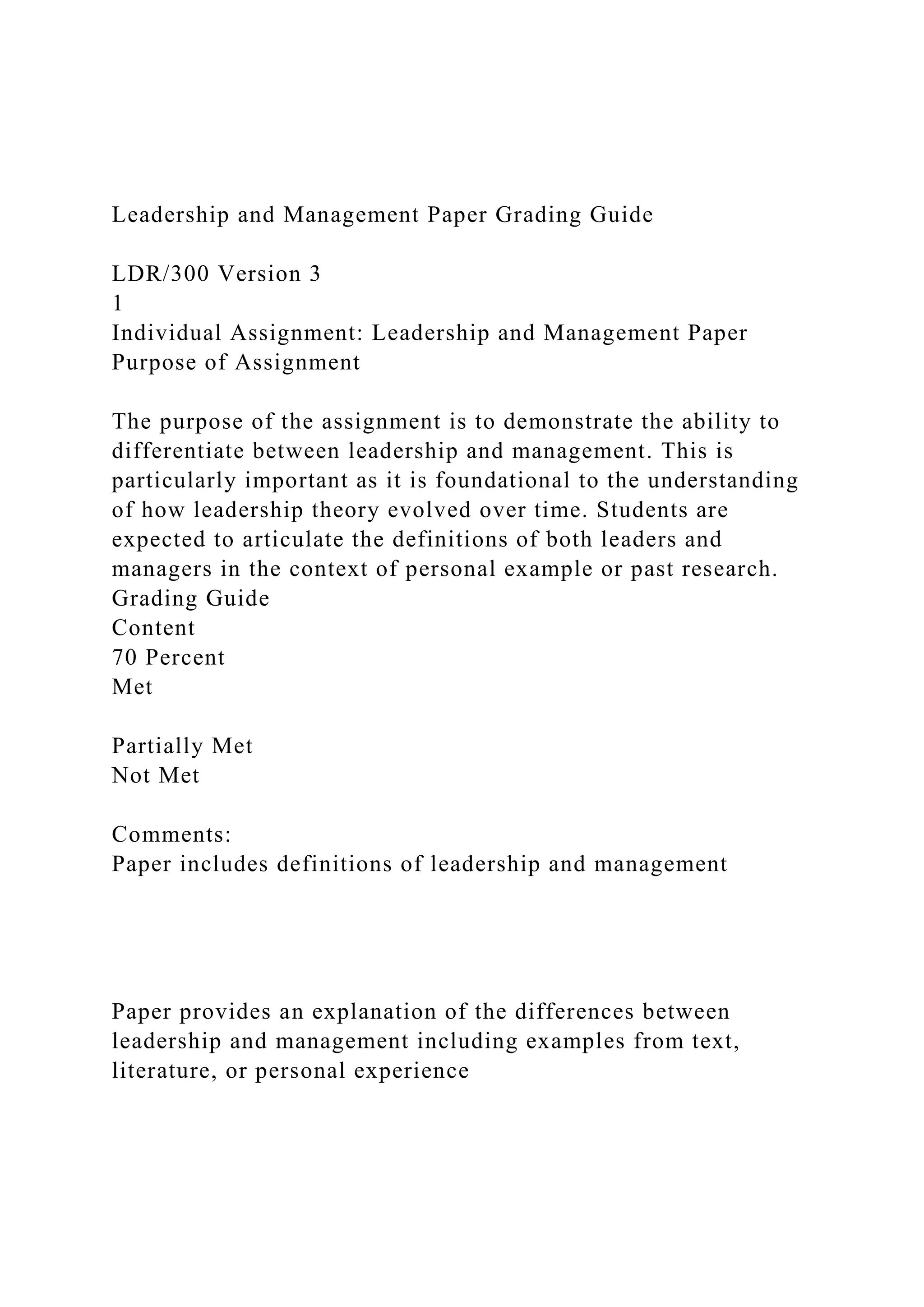 Leadership and Management Paper Grading GuideLDR300 Version.docx