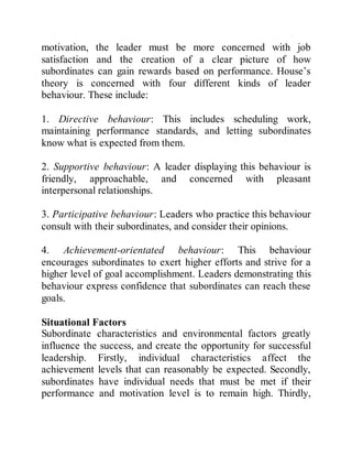 Leadership and motivation | PDF