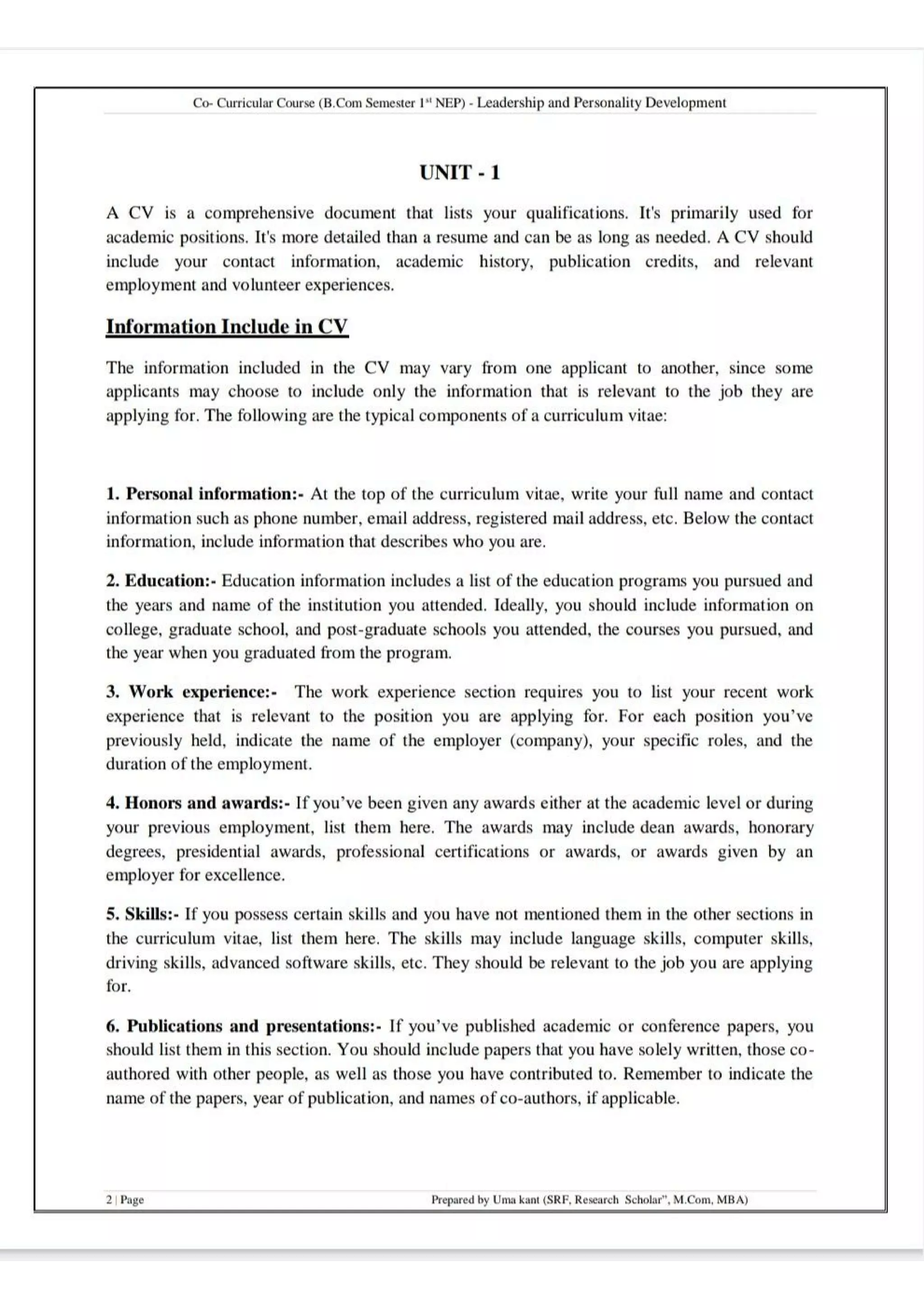 Leadership and Personality Development (Co-Curricular Course) BCom 1st Sem NEP .pdf