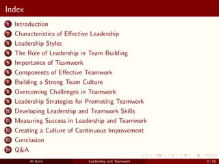 leadership and teamwork for professional life skill development | PPT