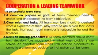 LEADERSHIP AND TEAMWORK PPT-2023.pptx AND TYPES OF LEADERS | PPTX