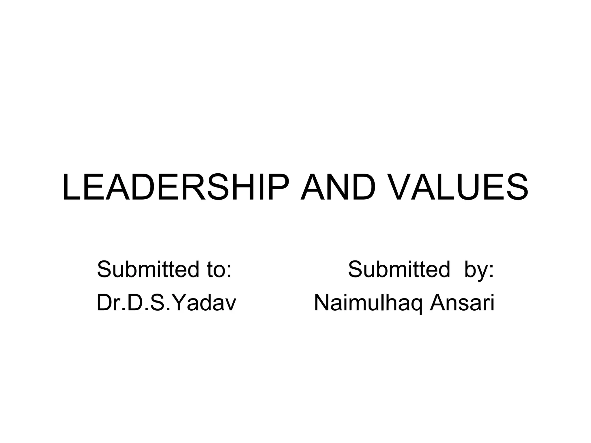 Leadership and values | PPT