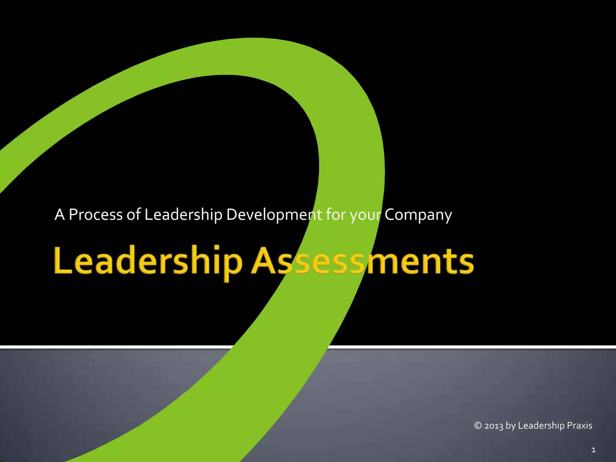 Leadership assessments - | PPTX