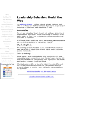 Leadership behavior model the way | PDF