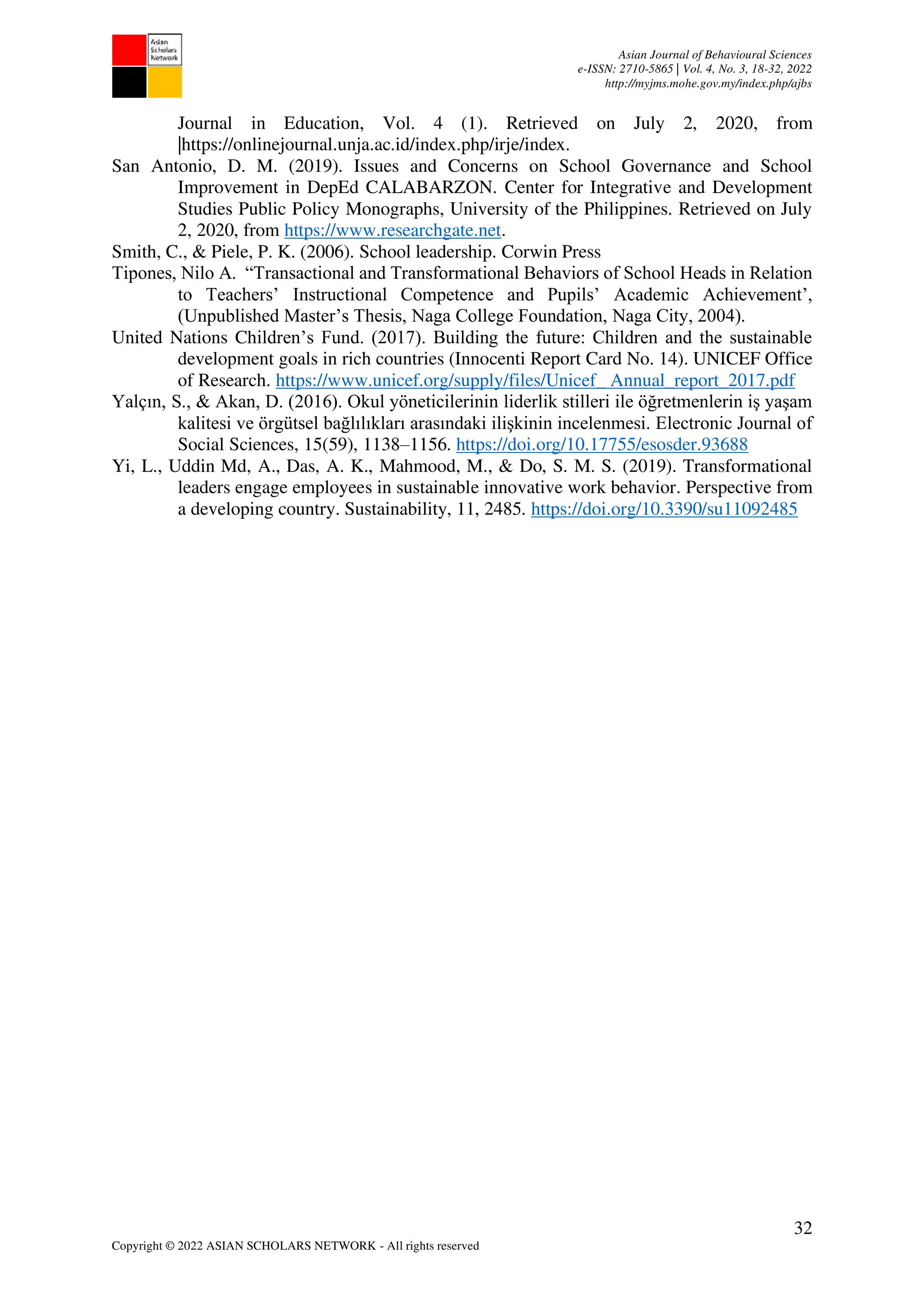 Leadership Behaviour of School Administrators in Public Schools: The ...