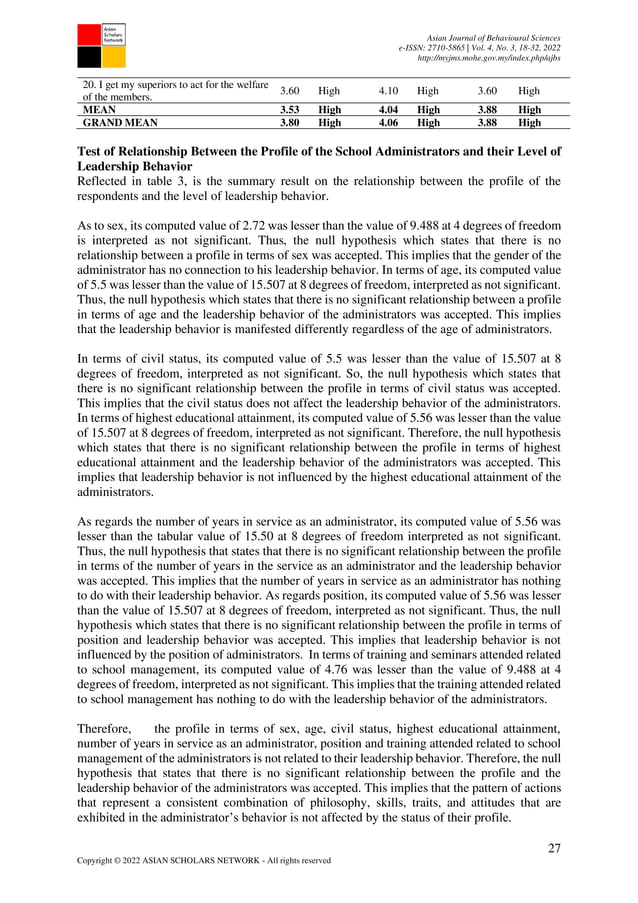 Leadership Behaviour of School Administrators in Public Schools: The ...