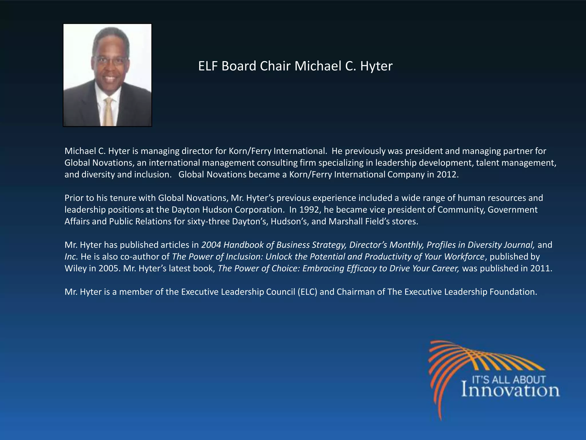 The Executive Leadership Council and Foundation Leadership Bios | PPTX